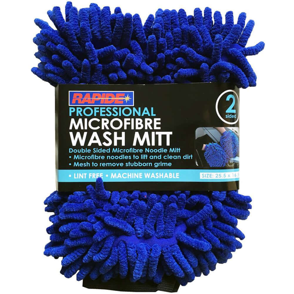 Microfibre Wash Mitt Dual-Sided for Cleaning & Polishing – Chevron ...